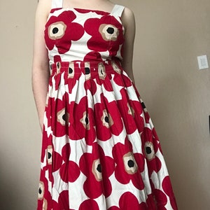 Vintage Dolce & Gabbana Dress Marimekko Red Poppy Print Cotton Full ...