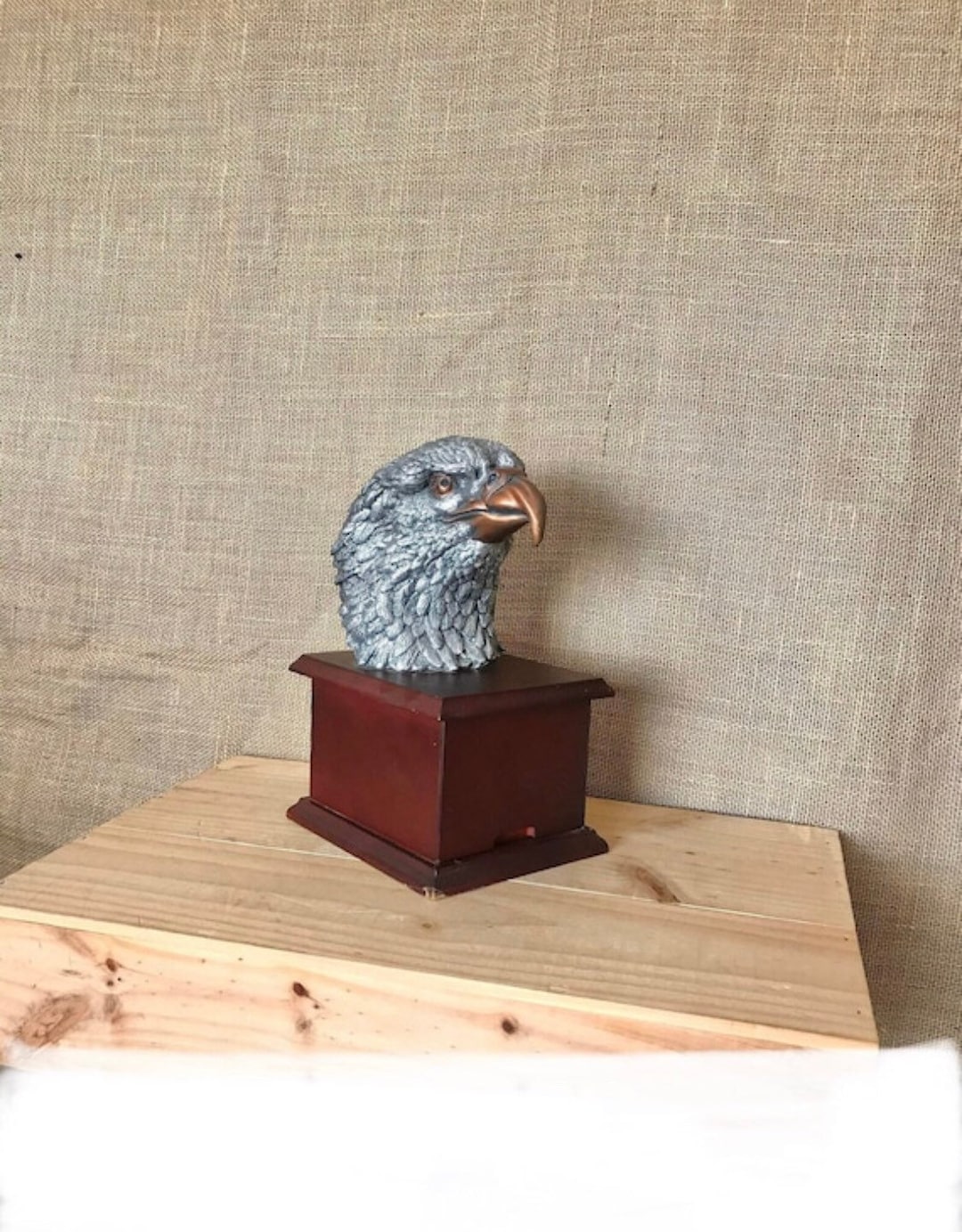 Bald Eagle Hidden Compartment Wood Box Jewelry Box Sculpture Podium ...
