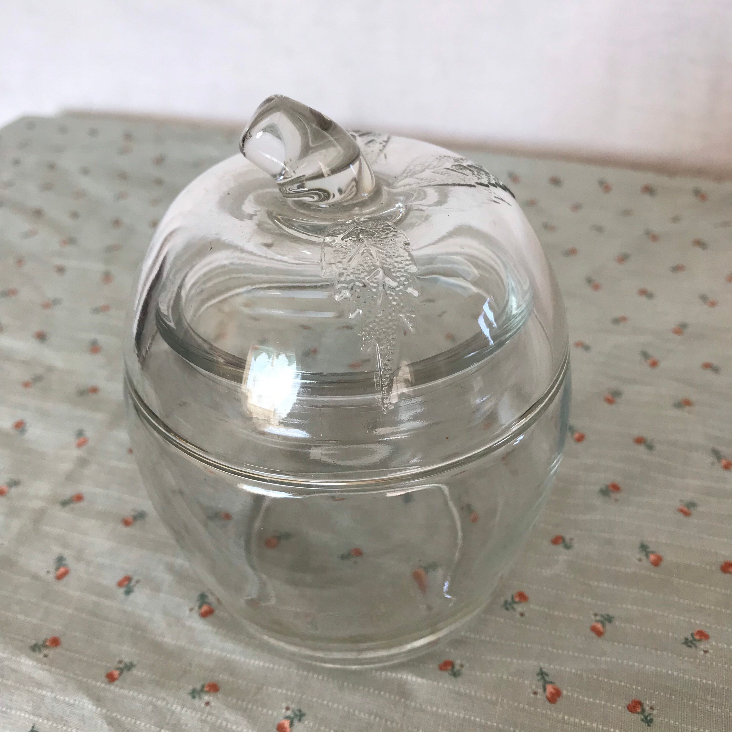 Vintage Clear Glass Apple Jar With Lid Candy Jar Apothecary - Etsy