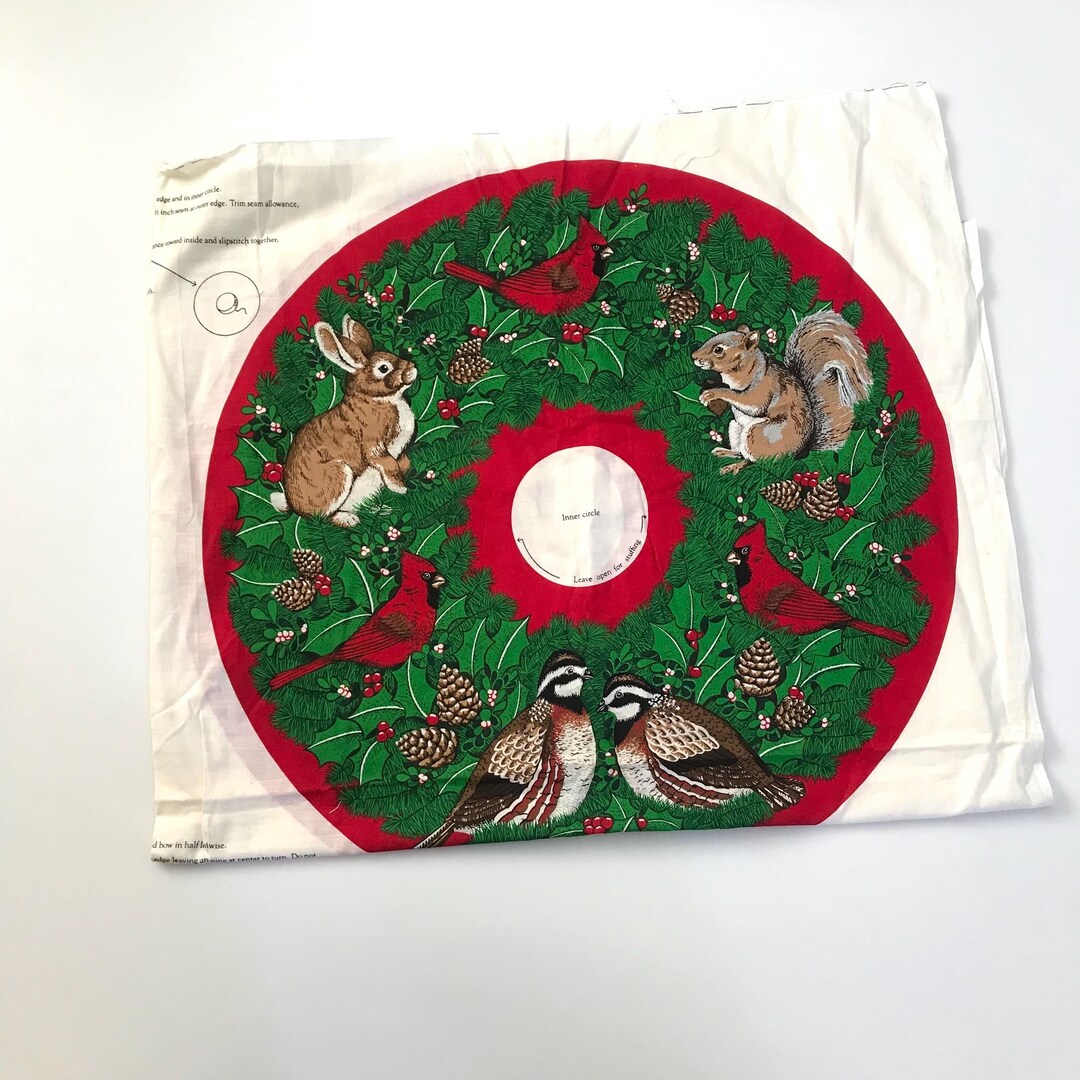 Vintage Cranston Elegant Christmas Wreath Craft Pattern Size Kit Fabric ...
