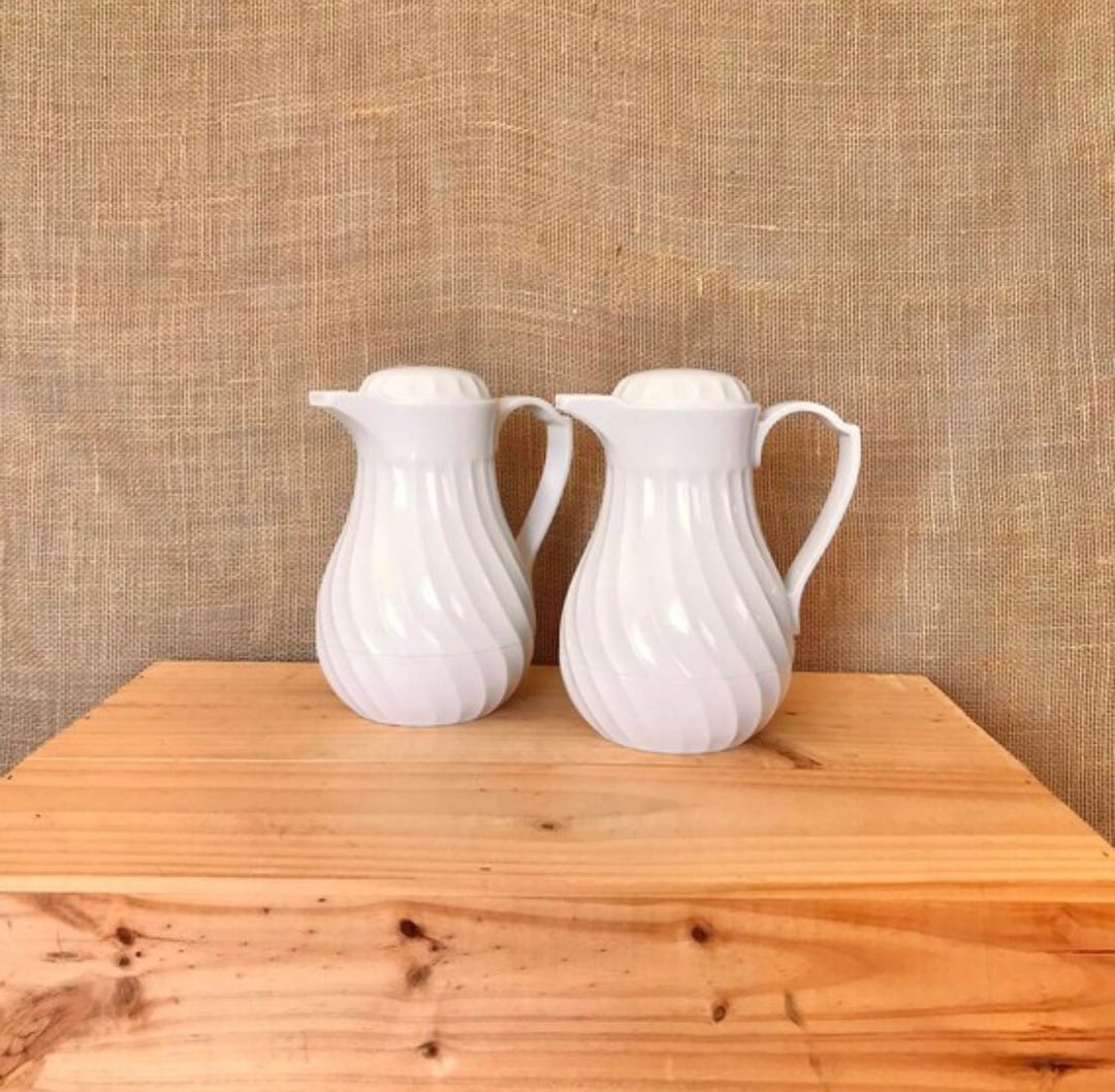 1 Vintage Insulated Coffee Carafe White Connoisserve Swirl Hotel ...