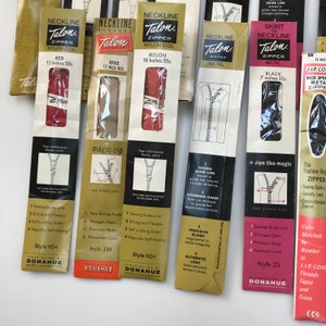 Lot of 18 Vintage Talon Metal Zippers Invisible Magic Zip Skirt Neck ...