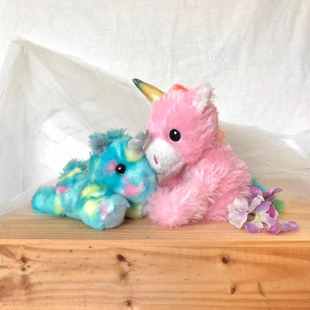 Set of 2 Neon Unicorn Stuffed Animal Baby Plushie Cute Plush ...