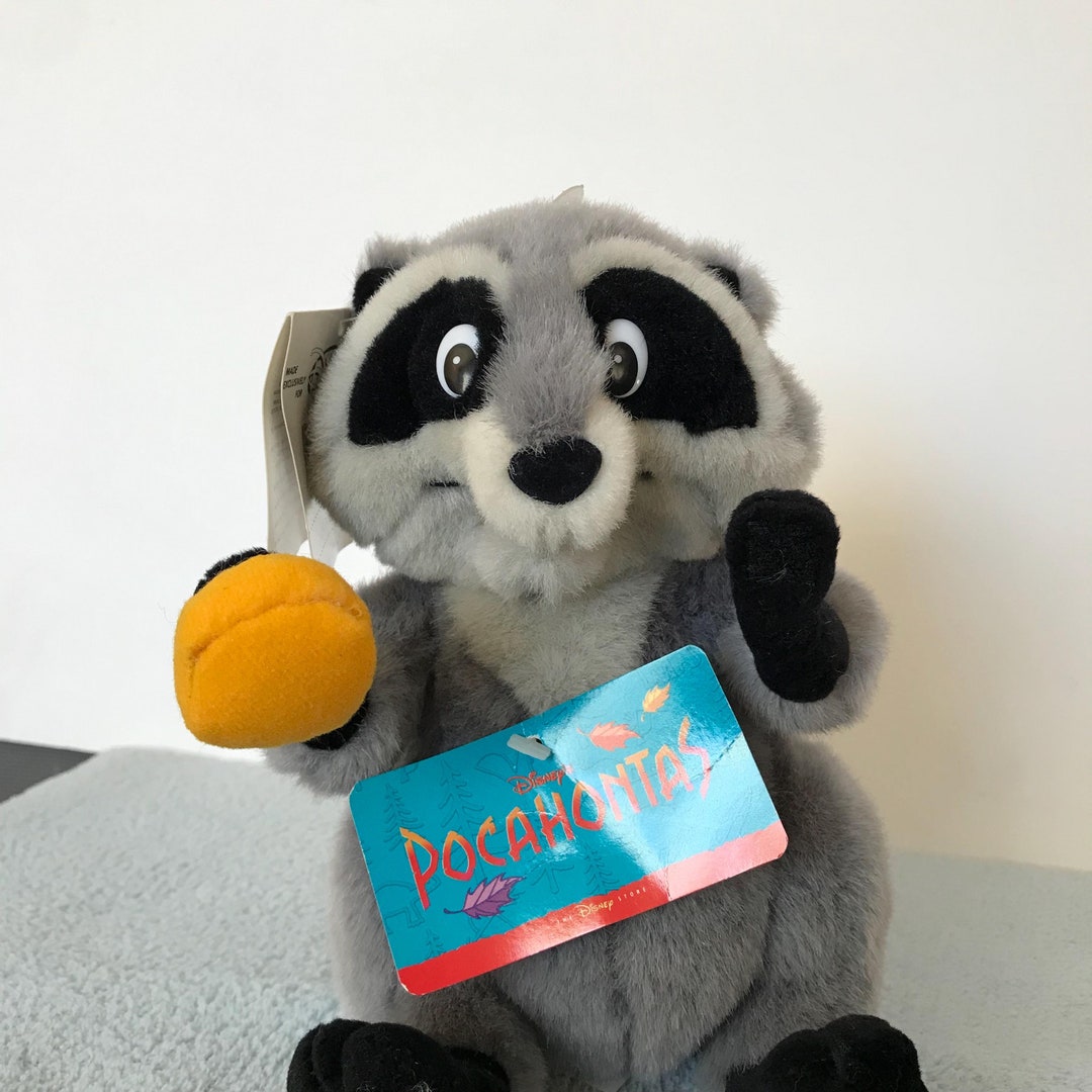 Vintage Disney Pocahontas Meeko Raccoon Plush Stuffed Animal Soft Toy ...