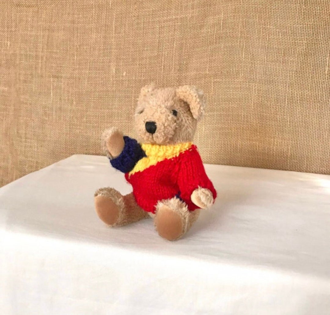 1999 Vintage Hugfun Plush Teddy With Knit Sweater Bear Doll - Etsy