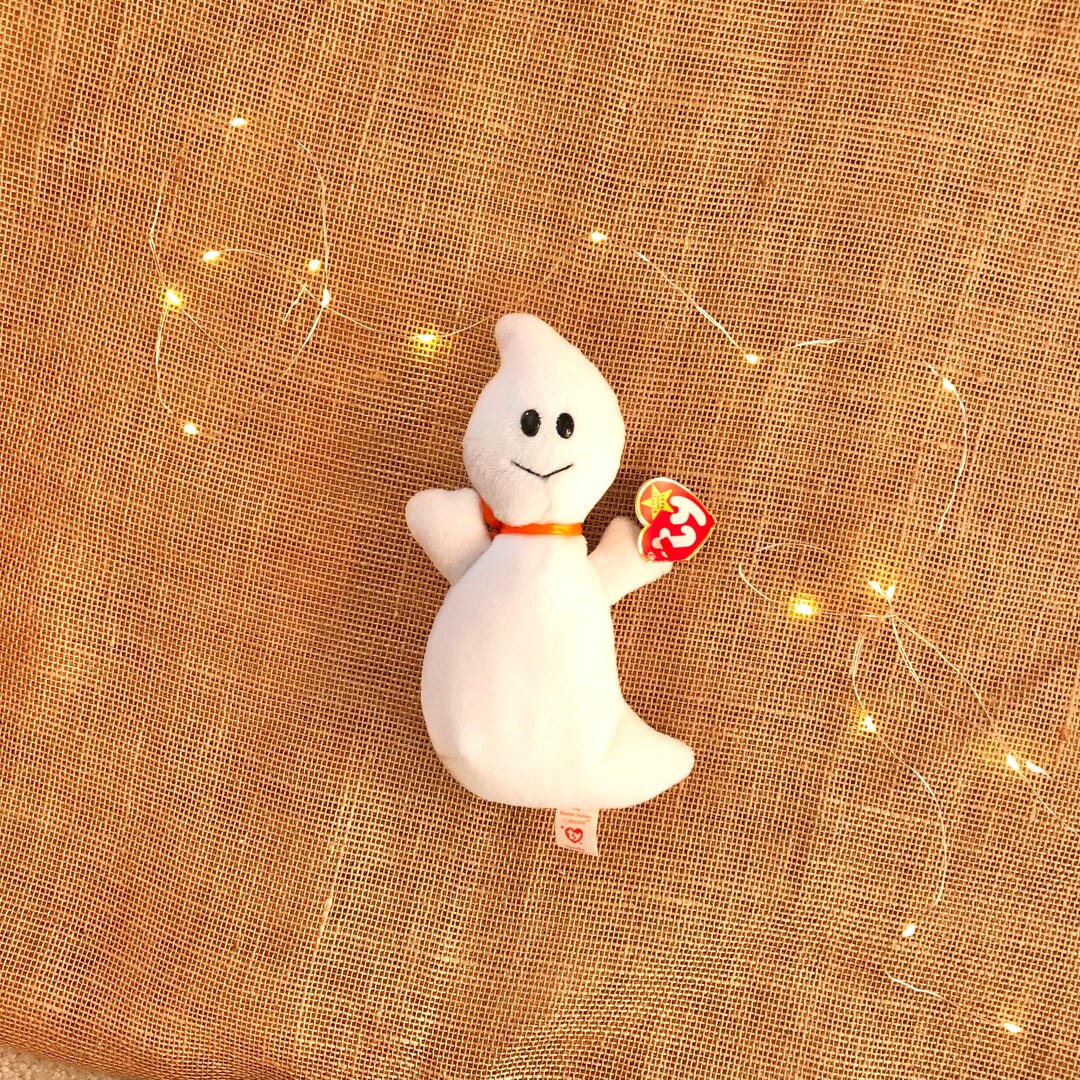 Vintage Spooky the Ghost TY Beanie Baby Ghost Stuffed Animal Halloween ...