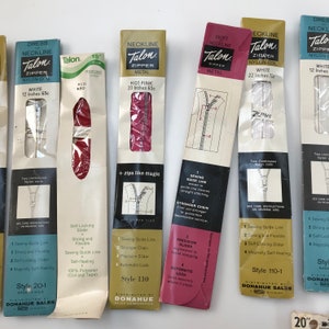 Lot of 18 Vintage Talon Metal Zippers Invisible Magic Zip Skirt Neck ...