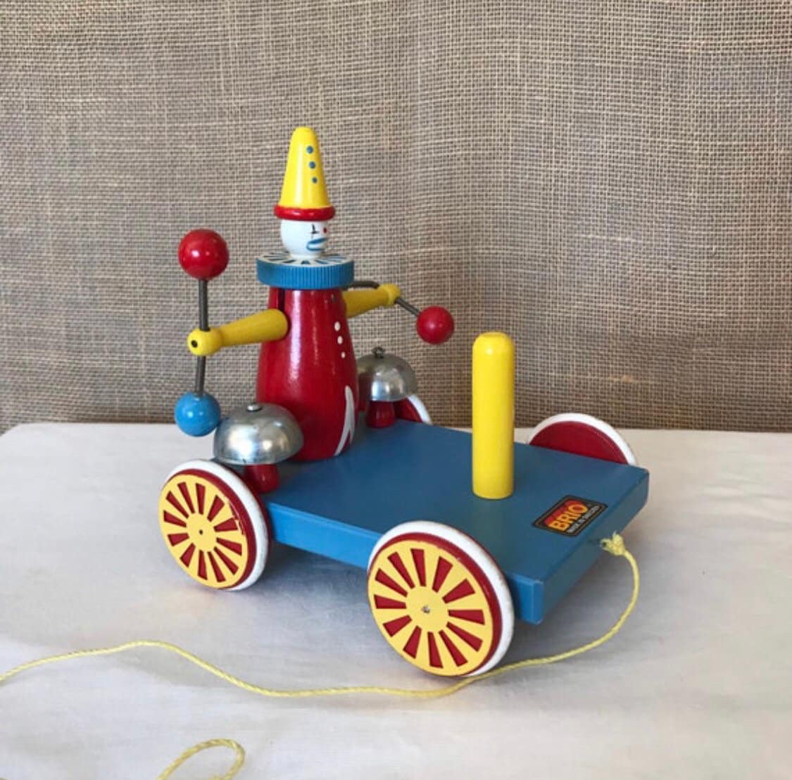 Vintage 1970s BRIO Wooden Clown Toy Pull Away Cart Toy Car - Etsy