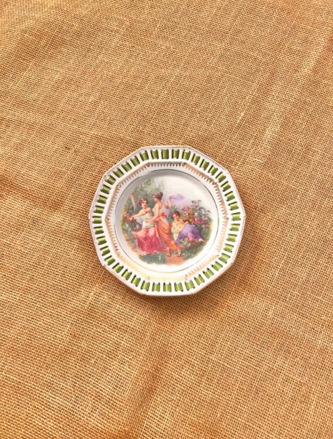 Porcelain Renaissance Harp Love Romance Plate by Bavaria Carl Schumann ...