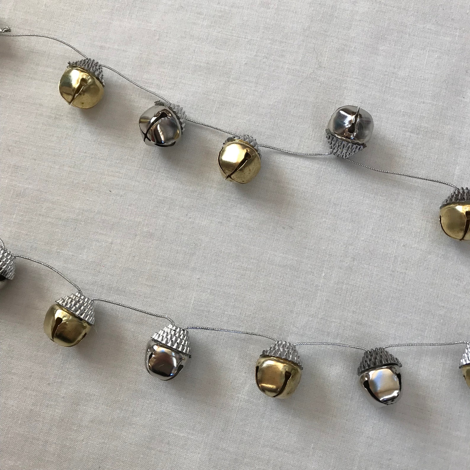 Set of 2 Jingle Bells Garland Metal Christmas Decor Primitive Rustic ...