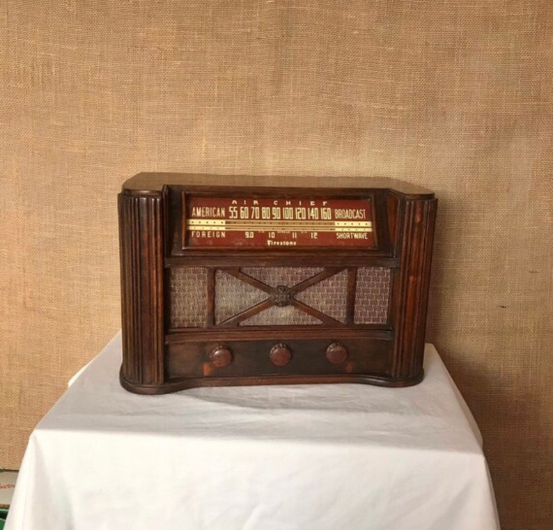 Vintage 1940s Air Chief Firestone Radio Art Deco Art Deco Antique ...