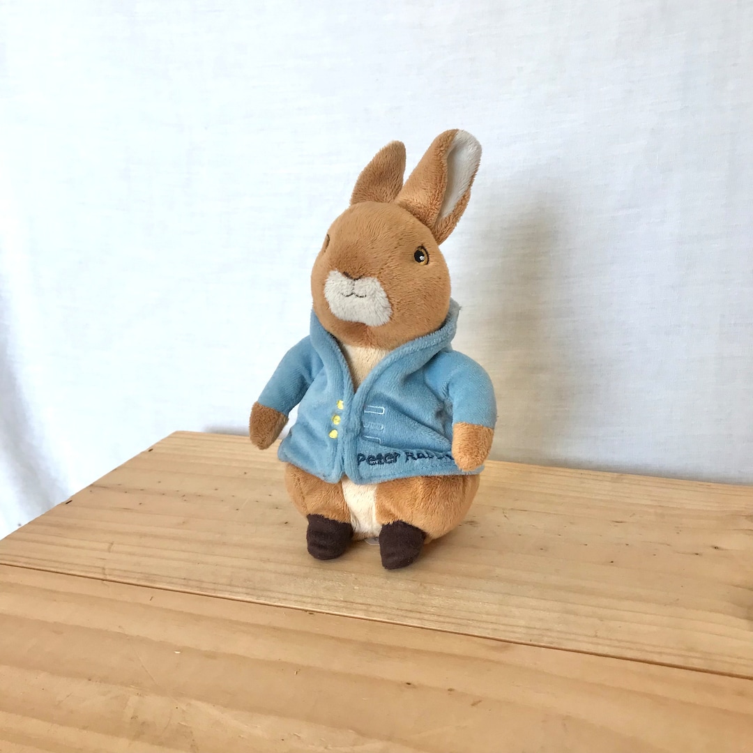 Peter Rabbit Vintage Blue Bunny Plush Small Furry Fluffy Collectible ...