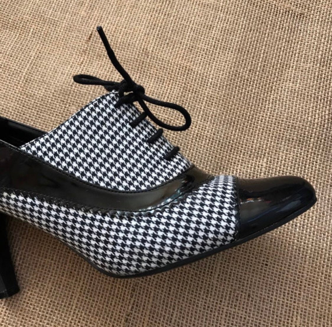 Vintage Retro 1950s Style Pumps Herringbone Black Uptown Girl - Etsy