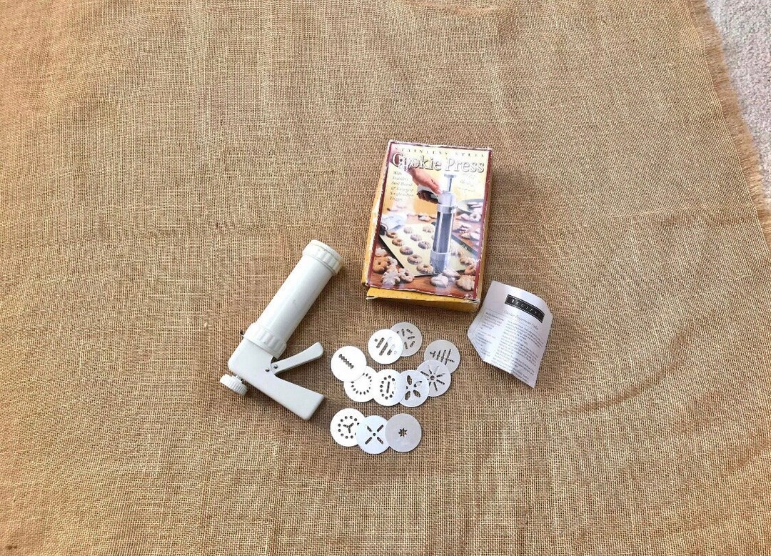 Vintage Cookie Press Gun With Attachments Stainless Steel Wilton ...