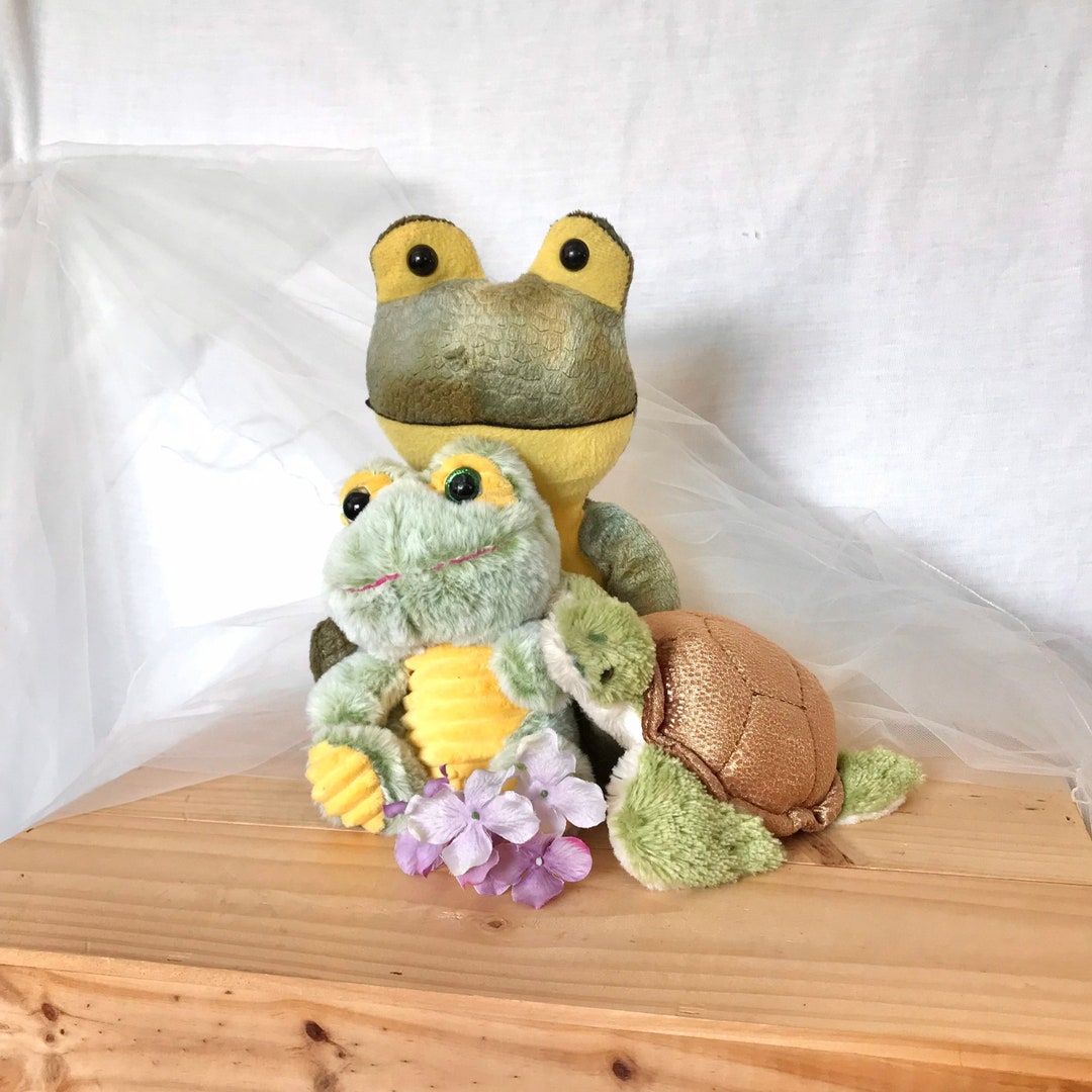 Set of 3 Frog Family With Sea Turtle Jungle Stuffed Animals Rainforest ...