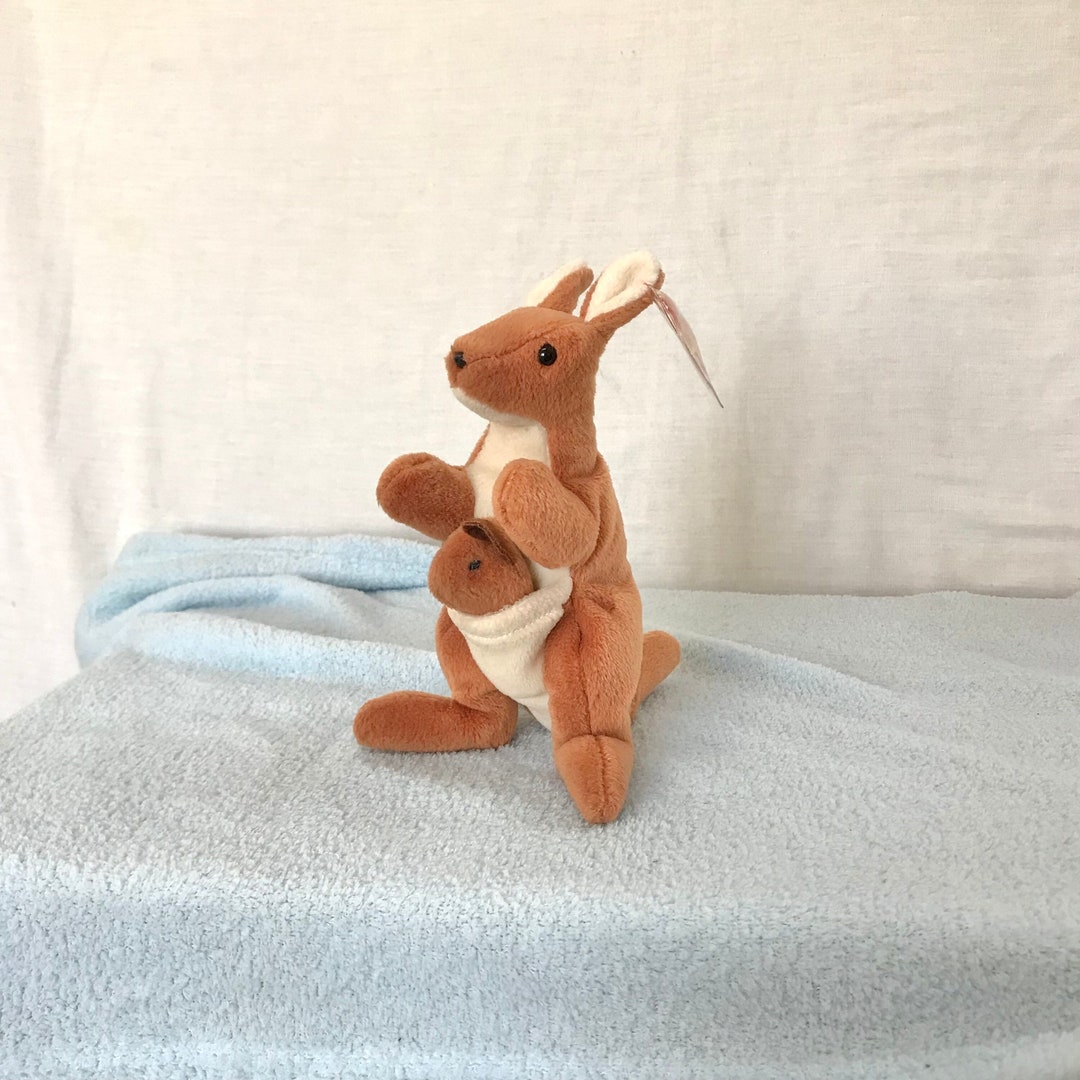 Vintage TY Pouch the Kangaroo Plush With Baby Kangaroo Stuffed Animal ...
