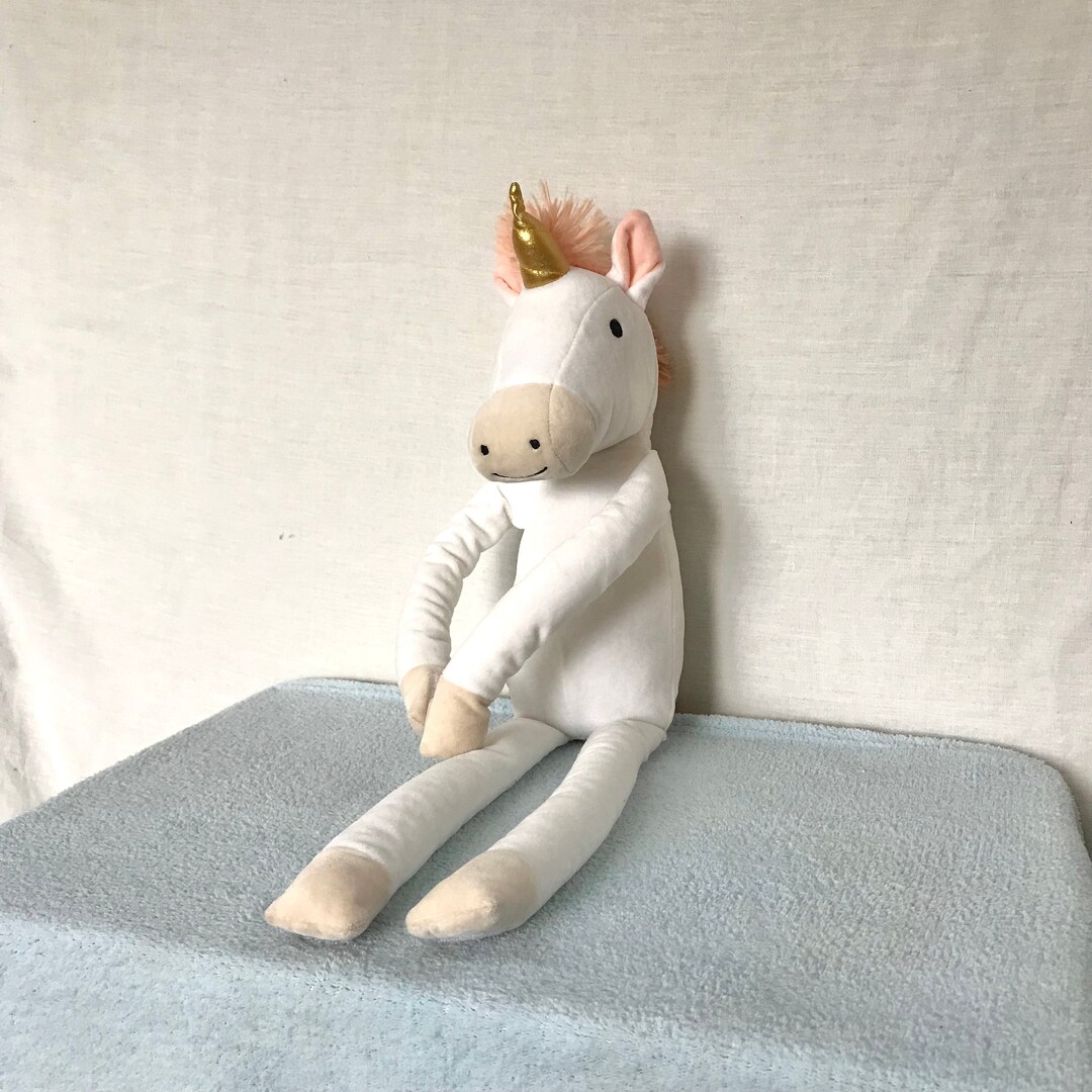 Sewn Unicorn Plushie Doll Pillow Throw Princess Pink Sparkles Stuffed ...