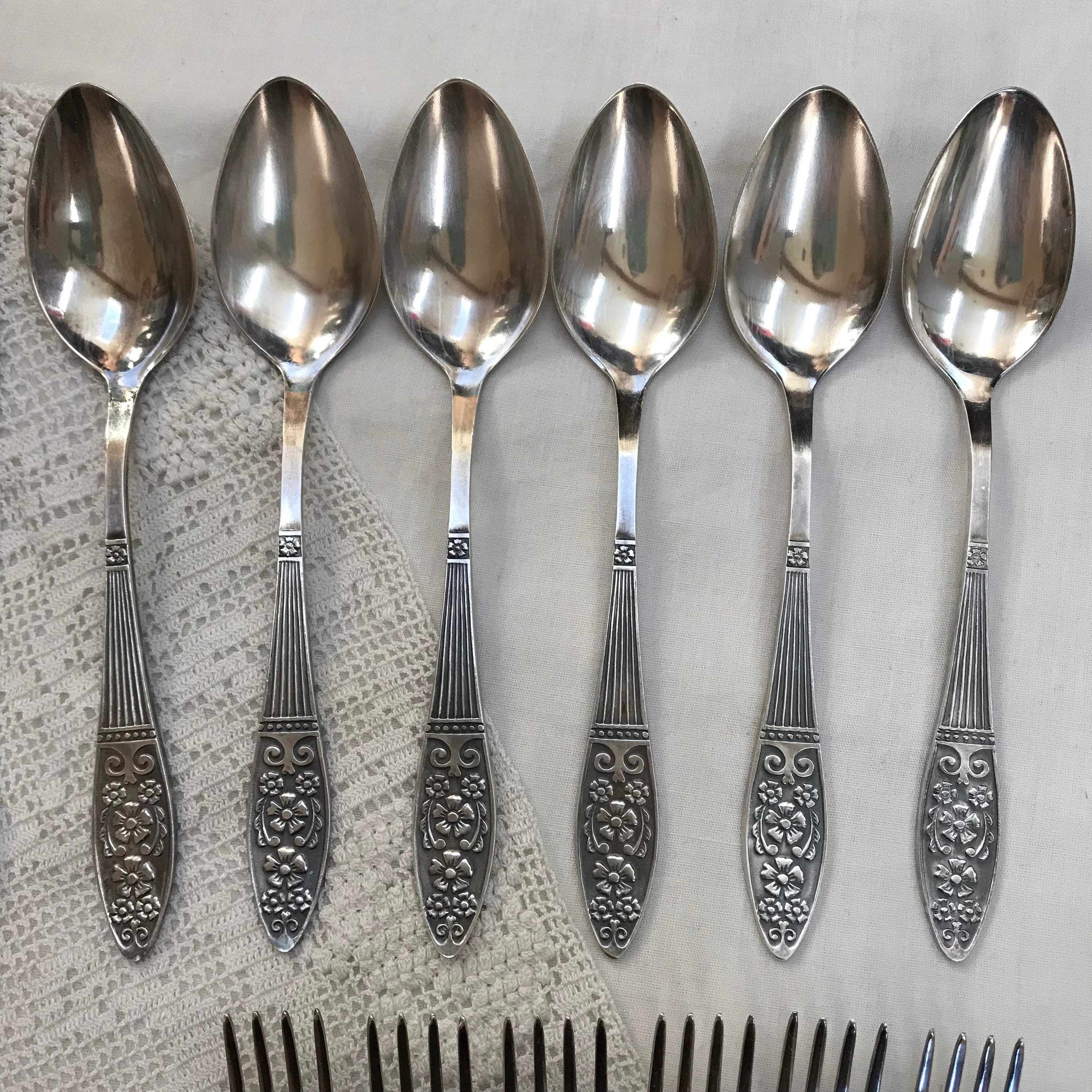 Complete Set Antique Melchior Silverware Russian USSR - Etsy
