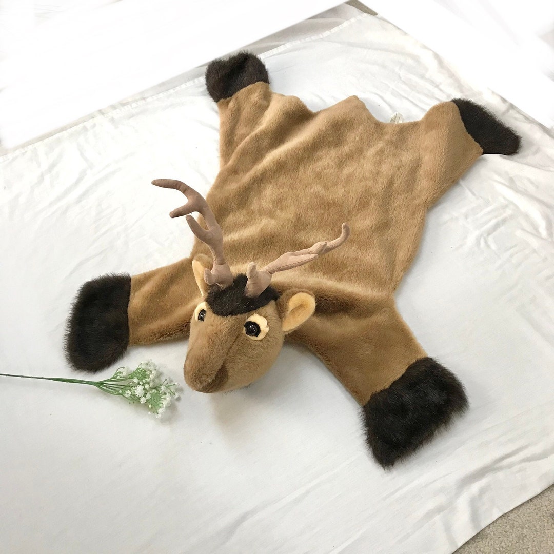 Giant Large Fluffy Elk Deer Plushie Adorable Cute Stuffed Animal Brown ...
