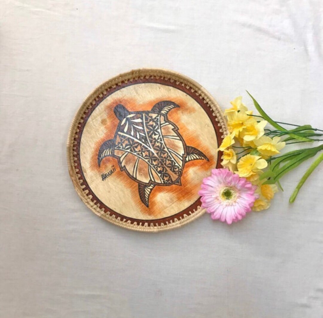 Vintage Hand Painted Hawaii Turtle Dish Souvenir Platter Decorative ...