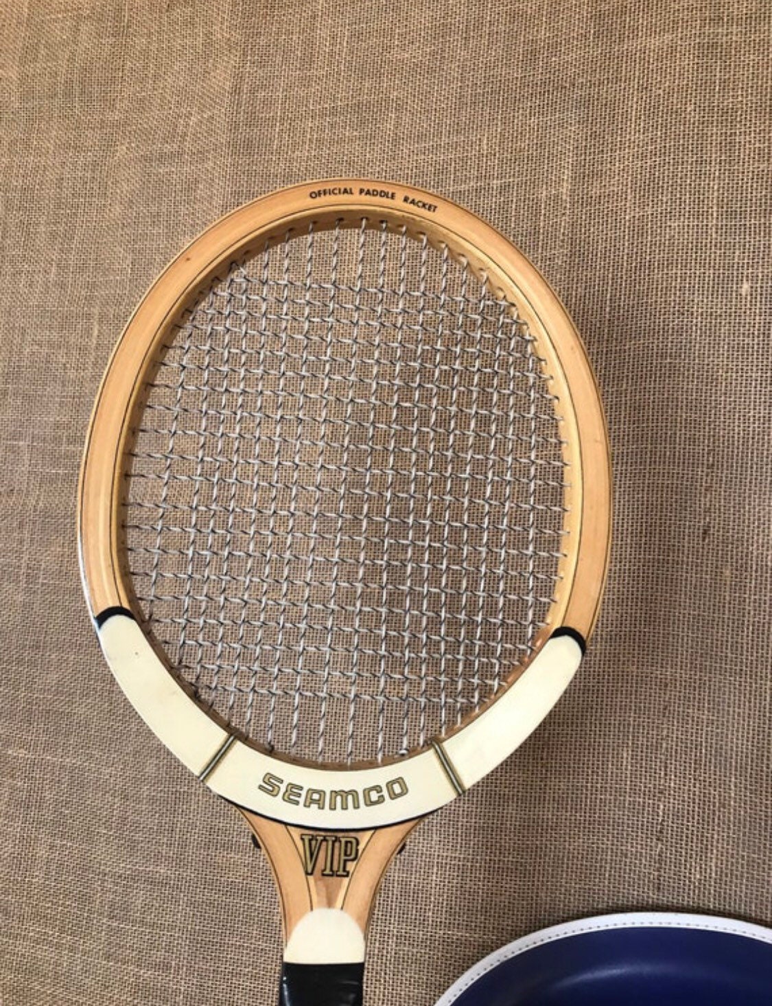 Vintage Seamco Racket Playing Pickleball Tennis Practice Short Handle ...