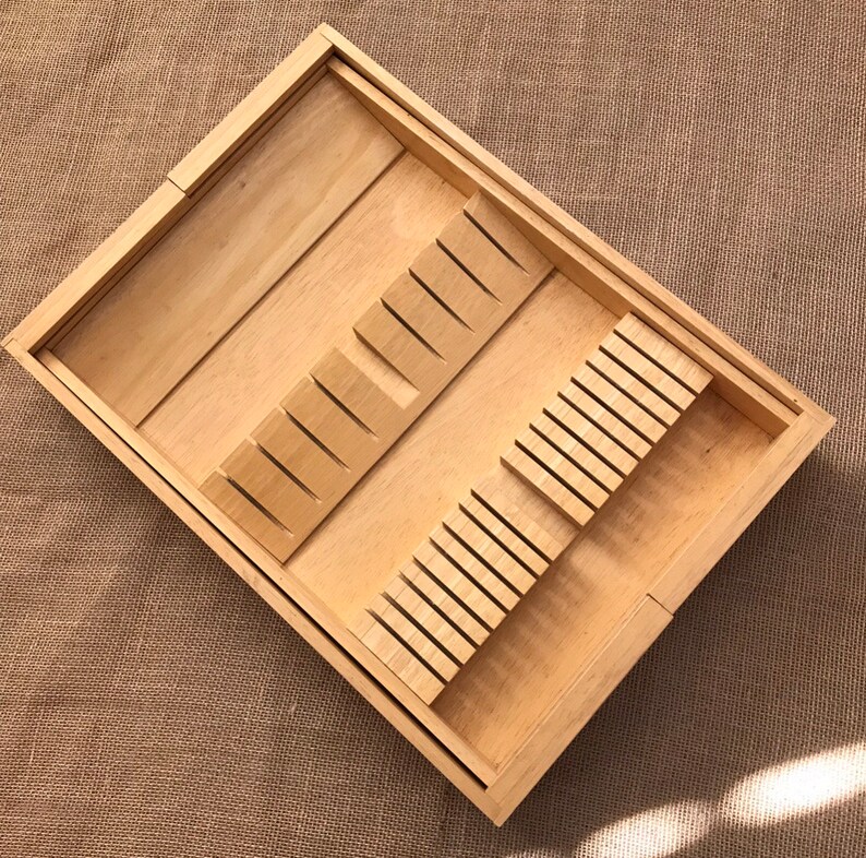 Rustic Knife Organizer Silverware Wooden Block Drawer Wood Display ...