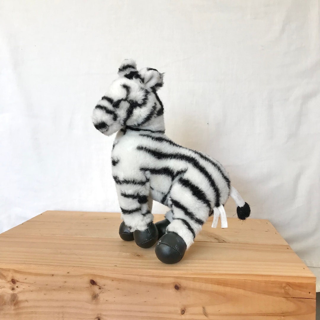 Vintage Fluffy Zebra Plushie Safari Animals Stuffed Plushie Plush ...