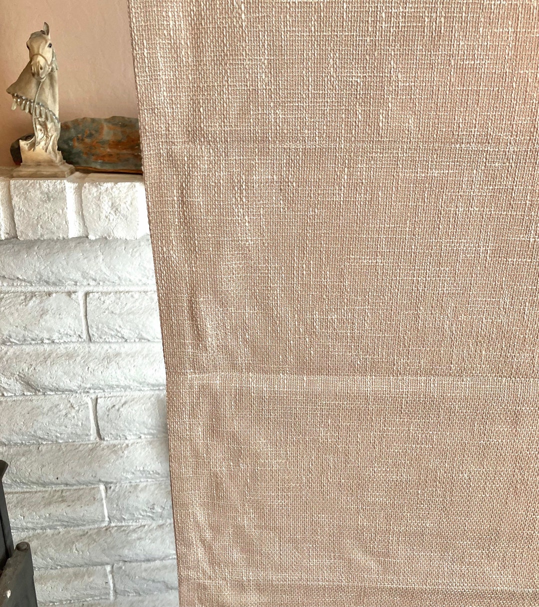 Textured Weaved 38 X 63" Beige Roller Blind Panel Roman Window Shade ...