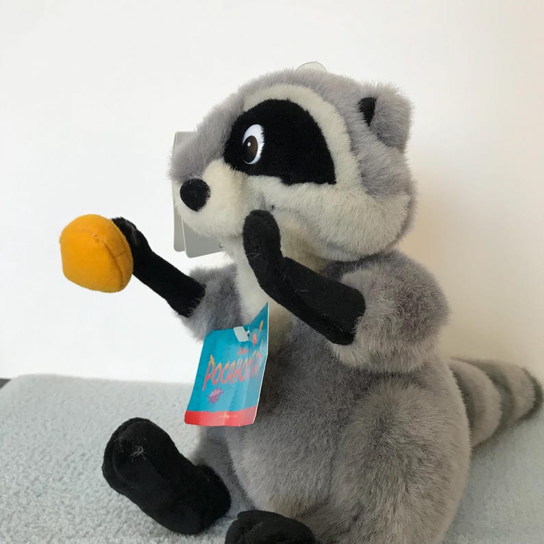 Vintage Disney Pocahontas Meeko Raccoon Plush Stuffed Animal Soft Toy ...