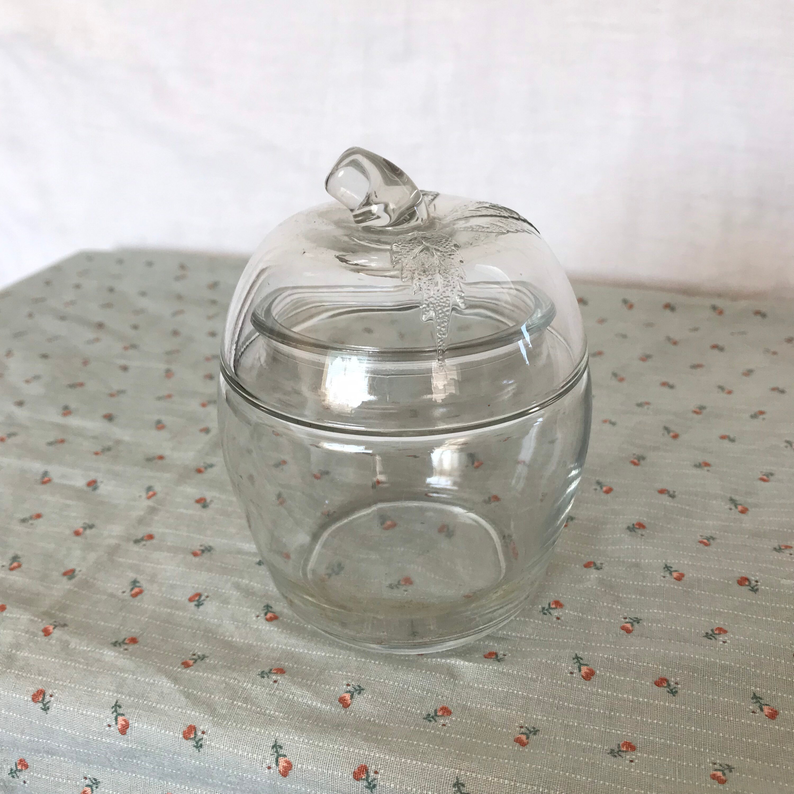 Vintage Clear Glass Apple Jar With Lid Candy Jar Apothecary - Etsy