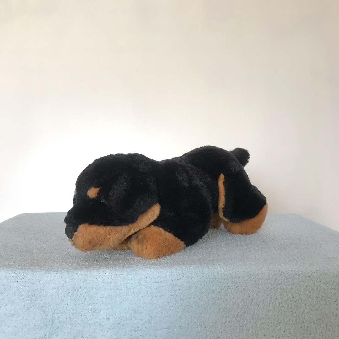 Vintage Plush Doberman Baby Plushie Collectible Pinscher Black Puppy ...