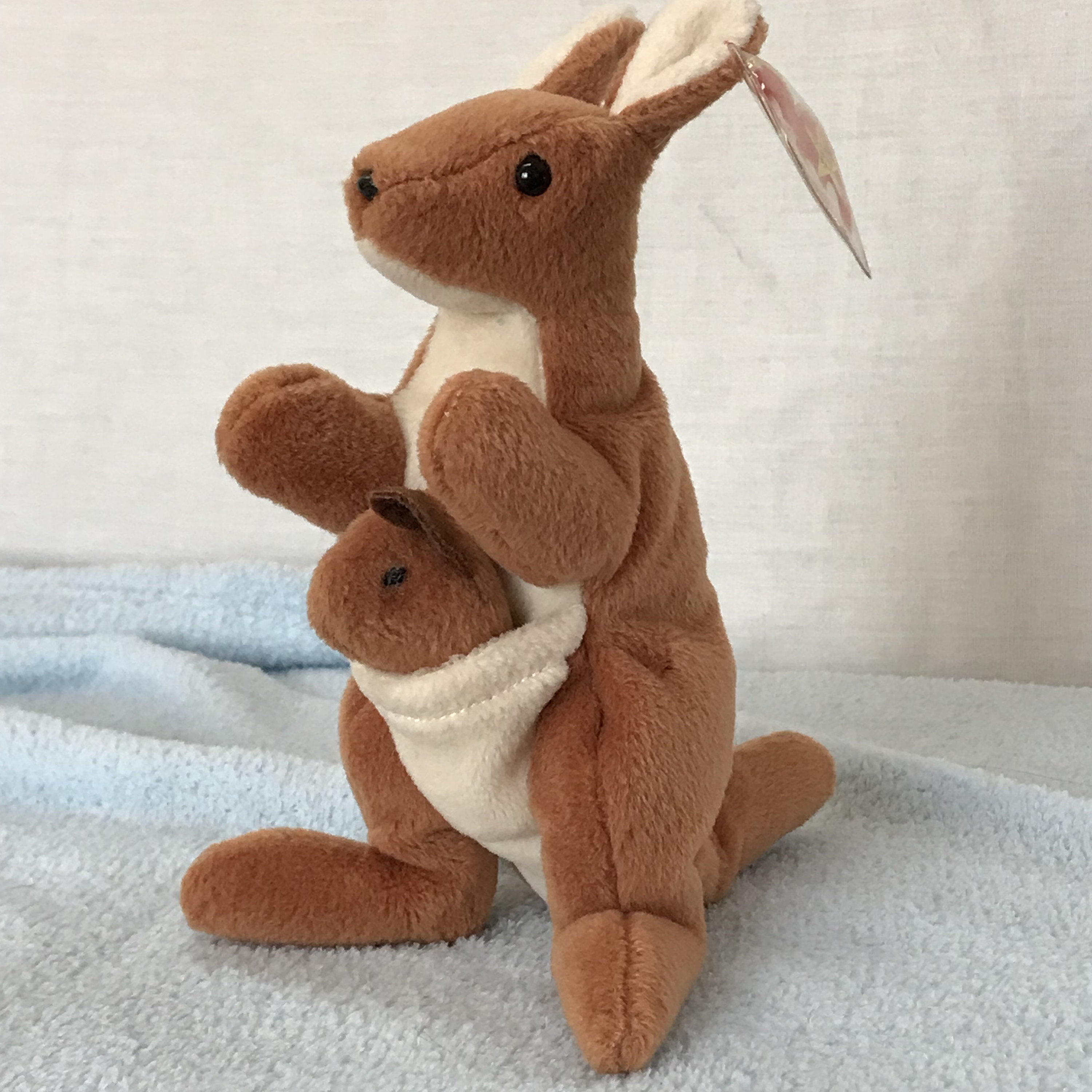 Vintage TY Pouch the Kangaroo Plush With Baby Kangaroo Stuffed Animal ...
