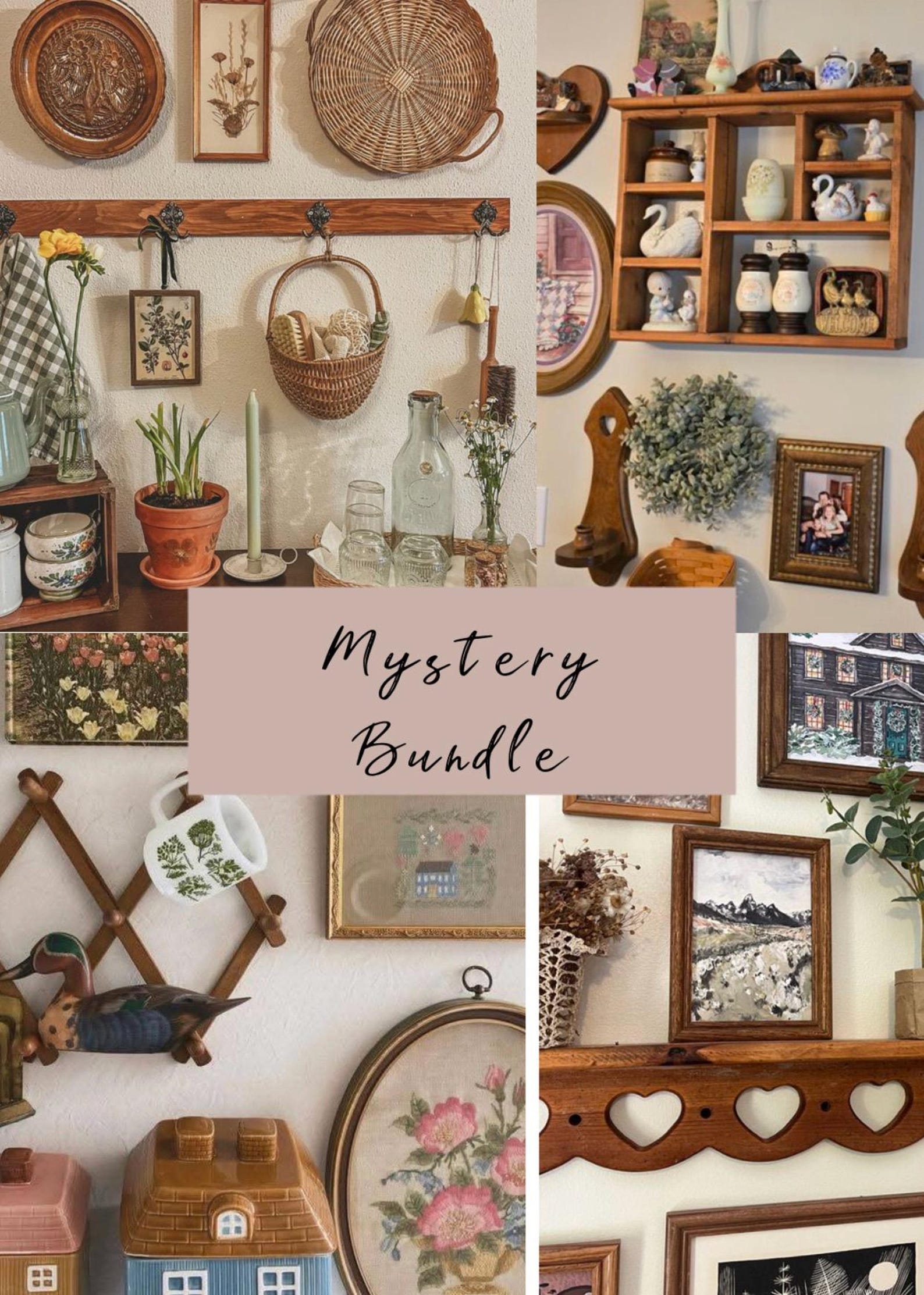 Home Decor Mystery Bundle Cottage Core Grandma Core Bookshelf Bookend ...