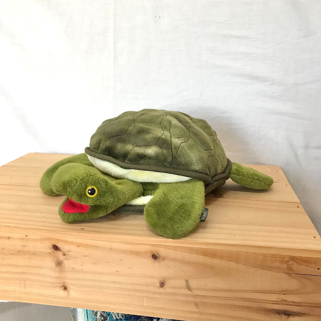 Vintage Folkmanis Plush Sea Turtle Plushie Hand Puppet Toy Spotted ...