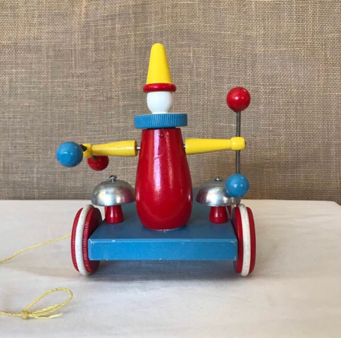 Vintage 1970s BRIO Wooden Clown Toy Pull Away Cart Toy Car - Etsy