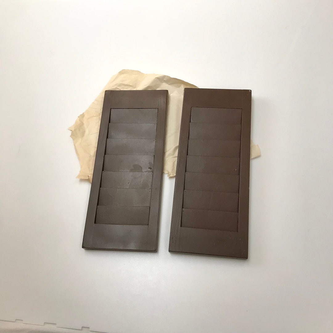 Set of 2 Shutter Wall Decor Frame Wall Mid Century Window Shutter ...