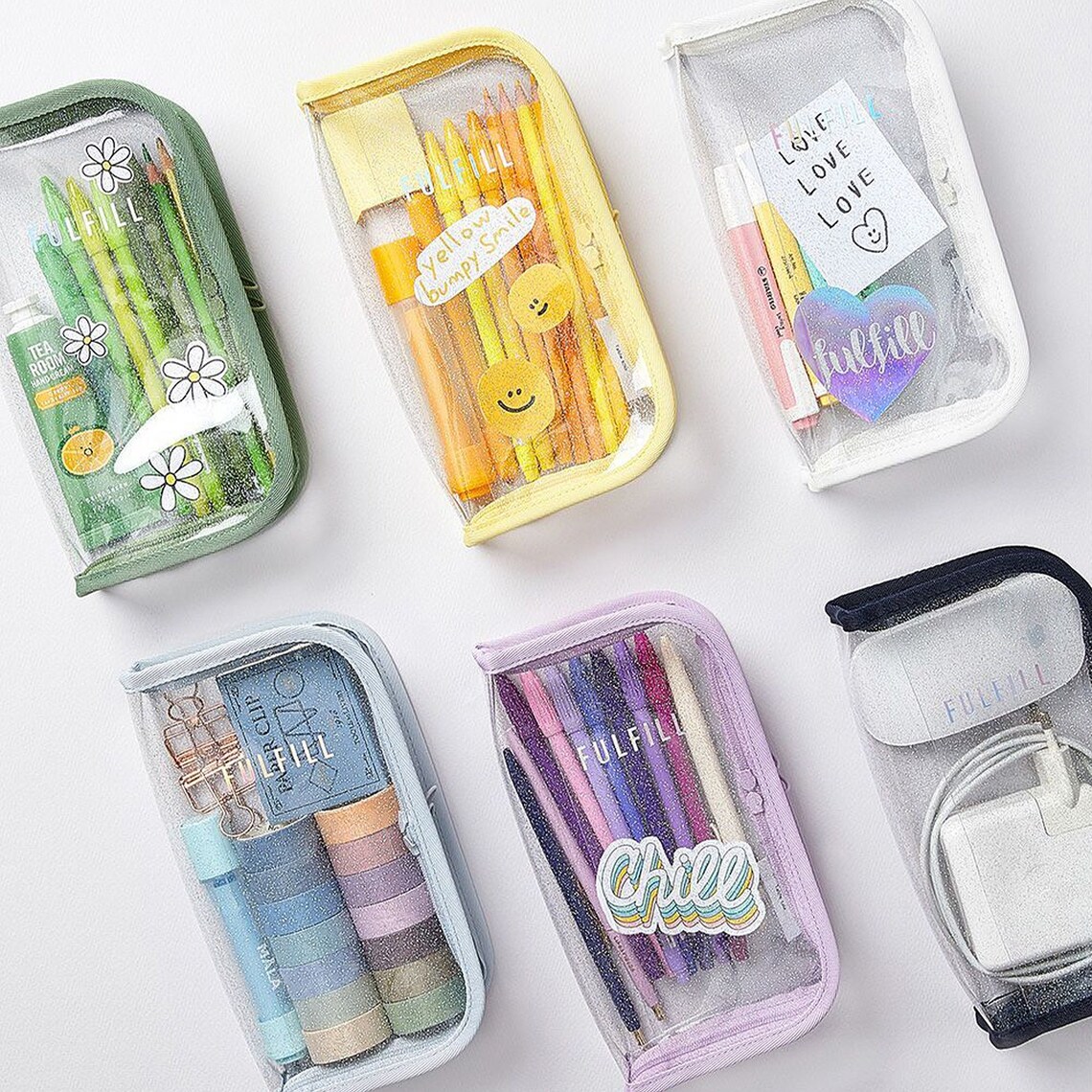 Clear Glitter Pencil Pen Case Pencil Pen Pouch Makeup - Etsy
