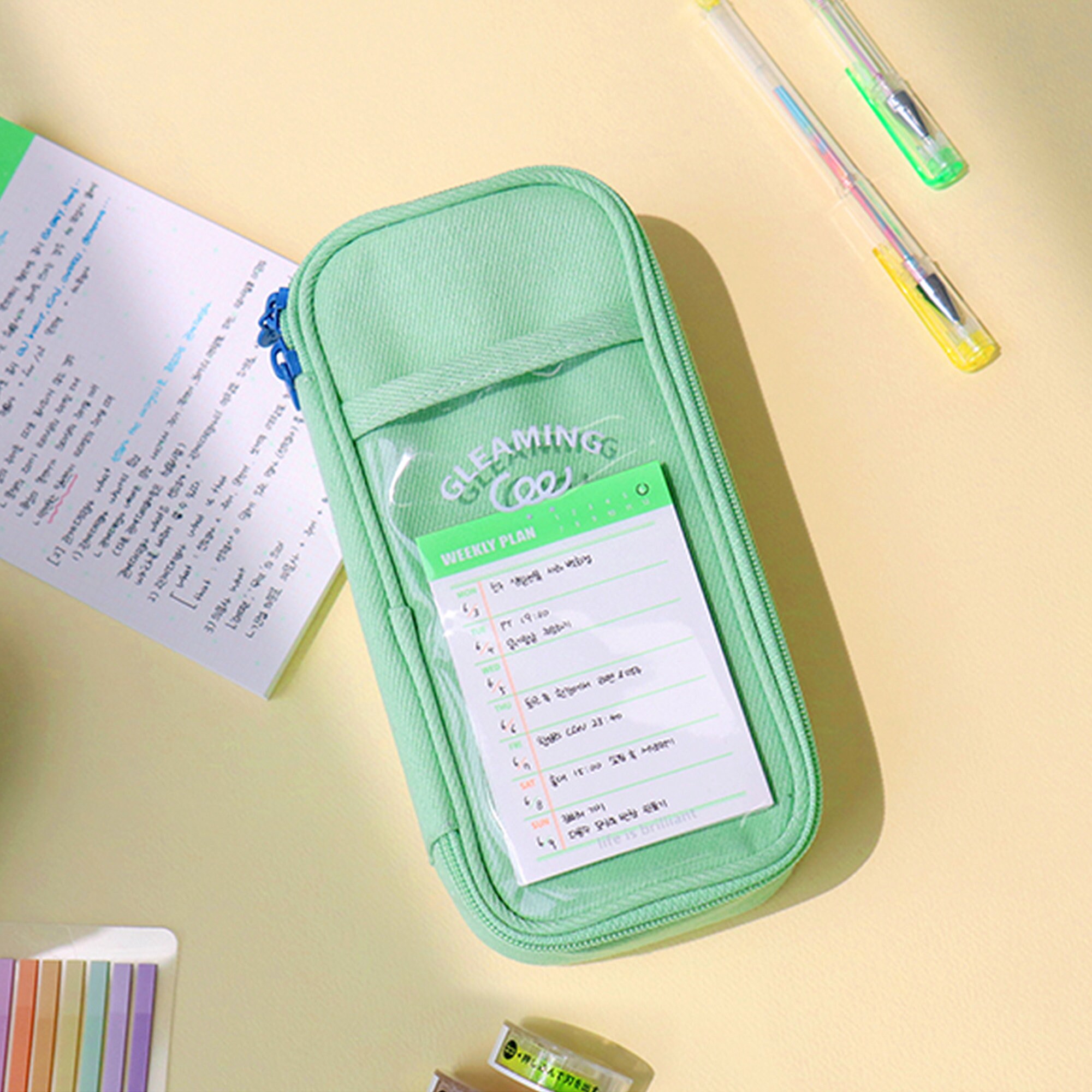 Gleaming Pocket Pen Case L Pencil Case Small Zipper Pouch - Etsy