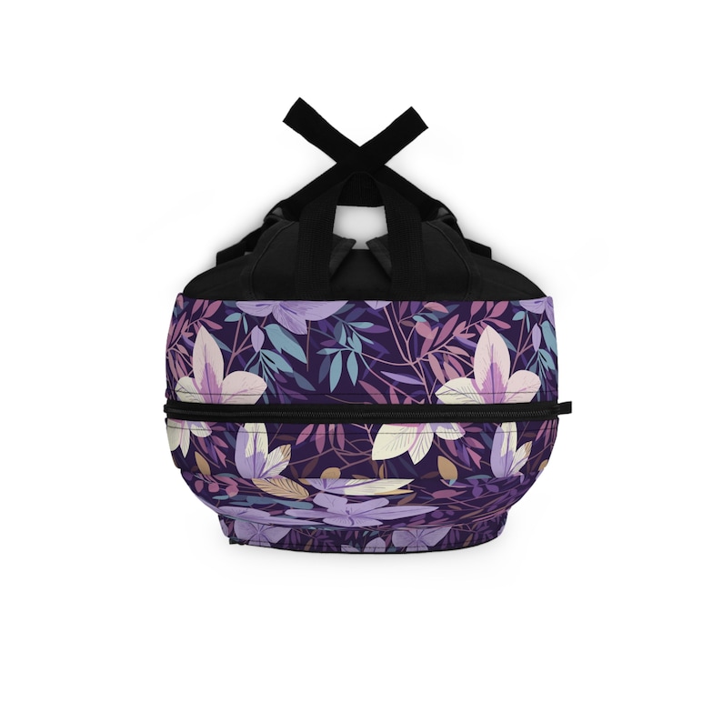 Violet Purple Flower Backpack, February Birth Color Bag, Retro Floral ...