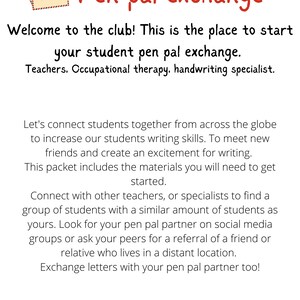 Pen Pal Exchange Digital Printable Writing Activity - Etsy