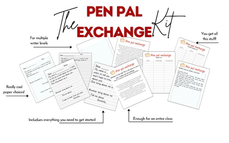 Pen Pal Exchange Digital Printable Writing Activity - Etsy