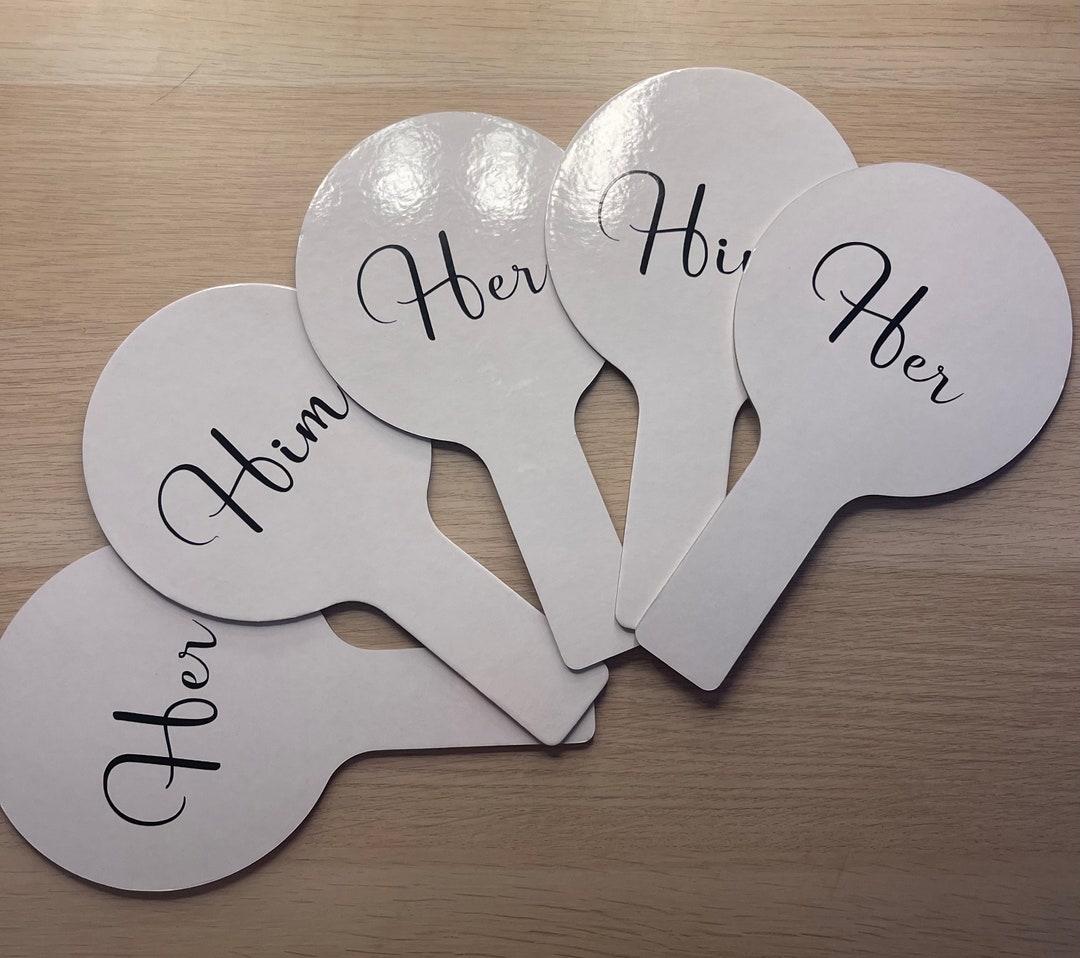 Bridal Shower & Baby Shower “him” and “her” or “mom” and “dad” Paddles ...