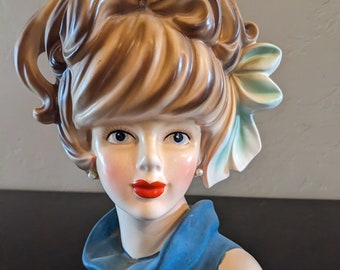 Rare Vintage Lady Head Vase - Etsy