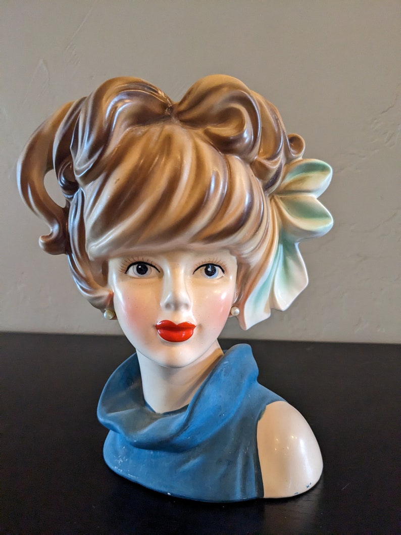 Vintage Lady Head Vase - Etsy