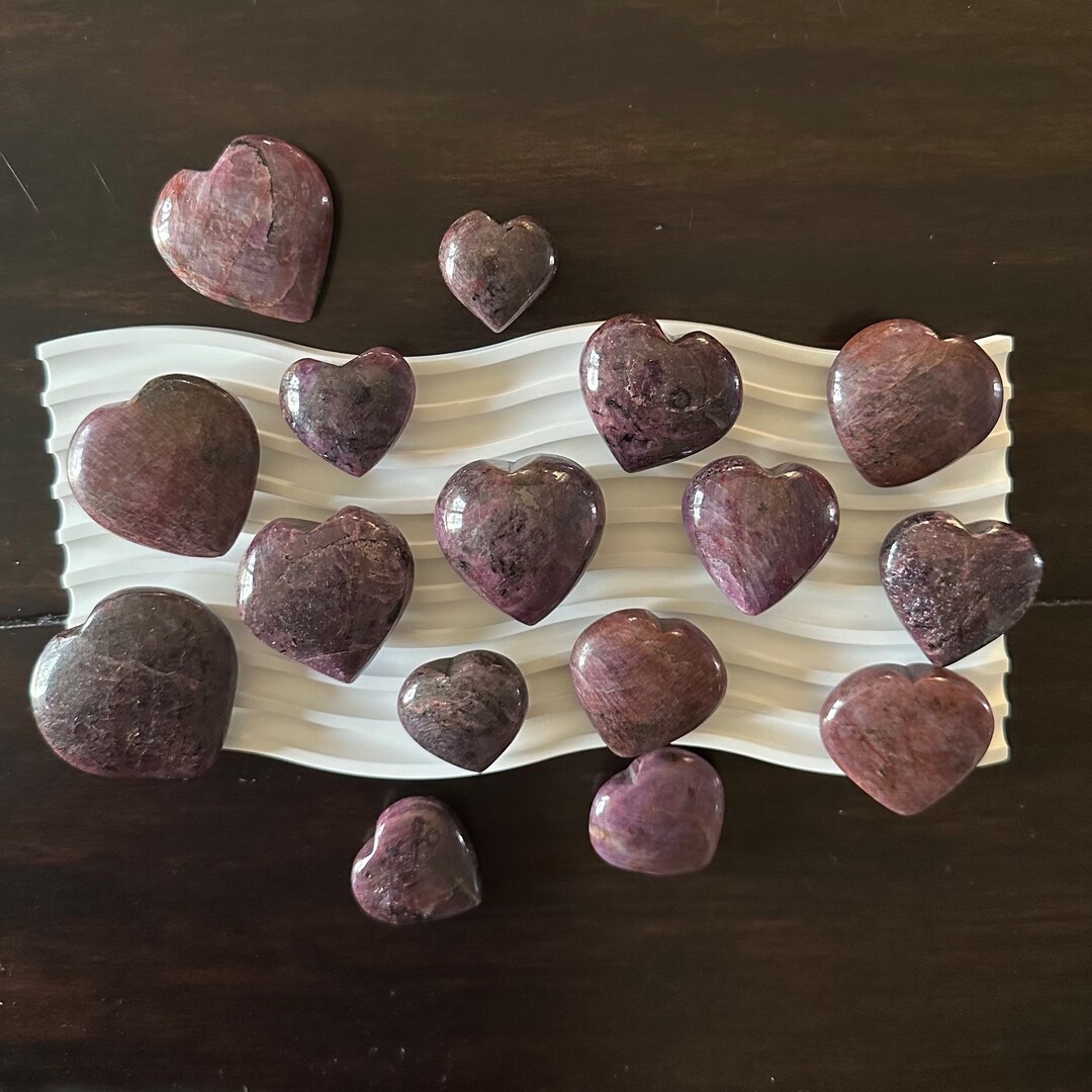 Genuine Ruby Heart Crystals From India: Love & Passion Stones - Etsy