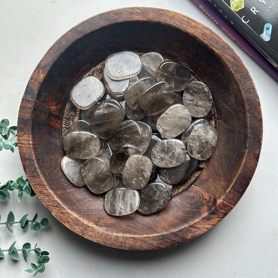 Smoky Quartz Smooth Flat Stones | Meditation Crystal | Unique Gift ...