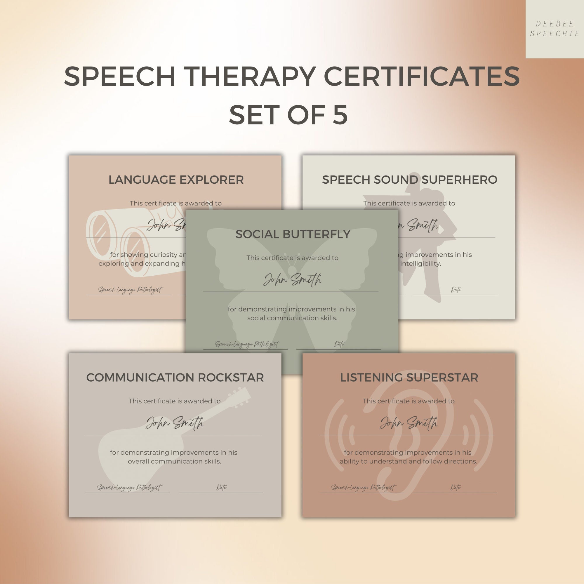 Speech Therapy Certificates | Speech Therapy Progress Certificates ...