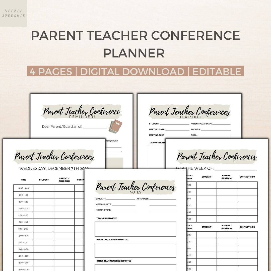 Parent Teacher Conferences Planner - Etsy