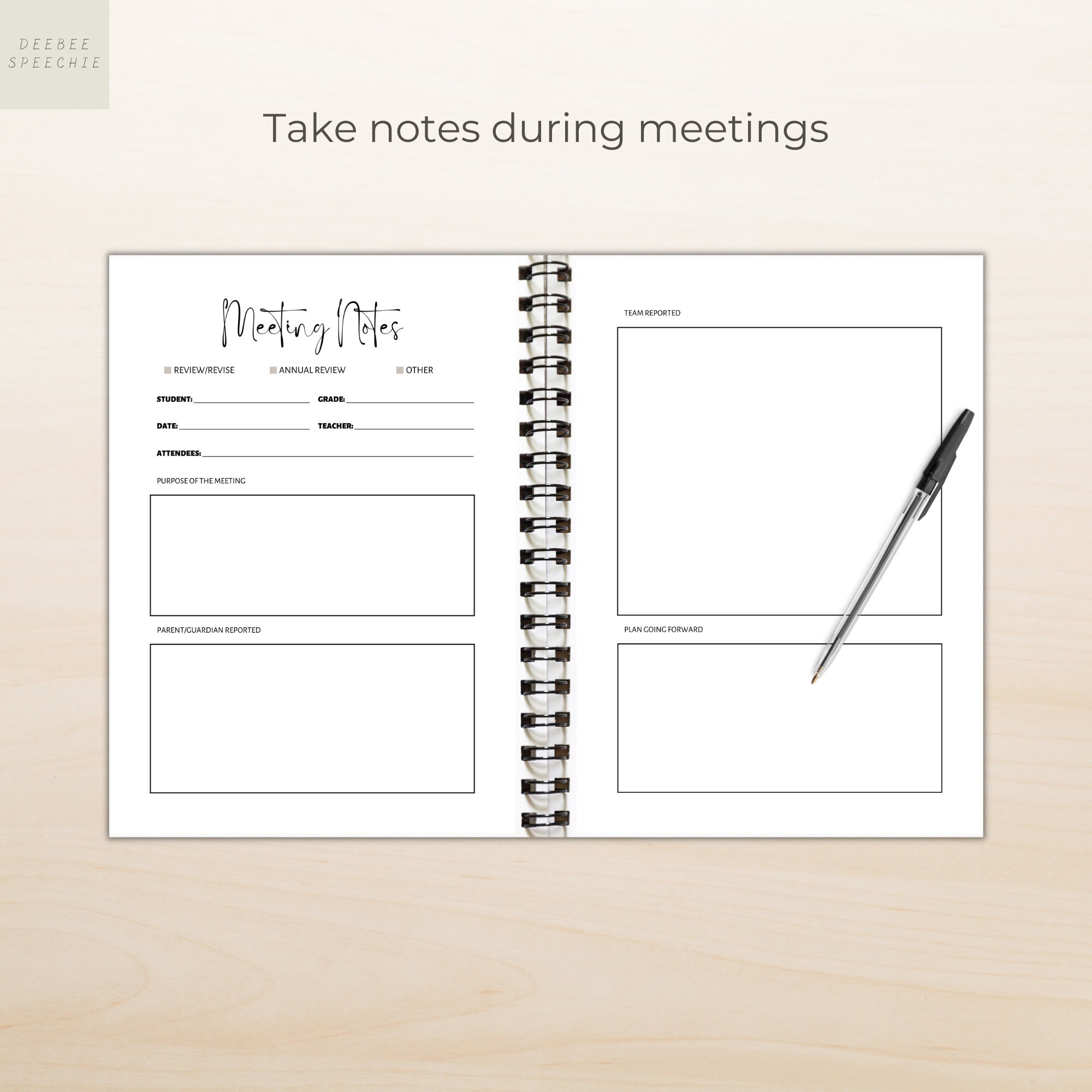 IEP Meeting Notes Planner | IEP Meeting Notes | IEP Planner - Etsy