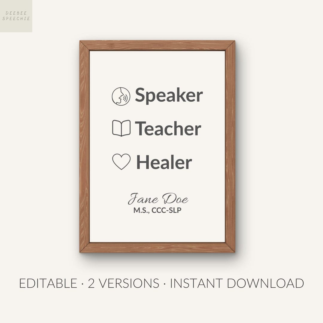 Editable SLP Poster | Canva Template | Custom Office Decor for Speech ...
